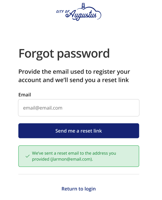Reset your password as a public user